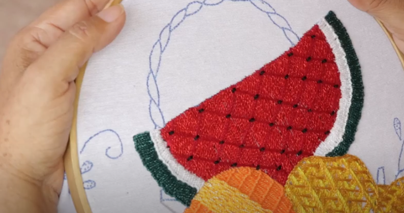 Cómo Bordar una Sandía 🍉 | Tutorial de Bordado Creativo - Bordados Fáciles