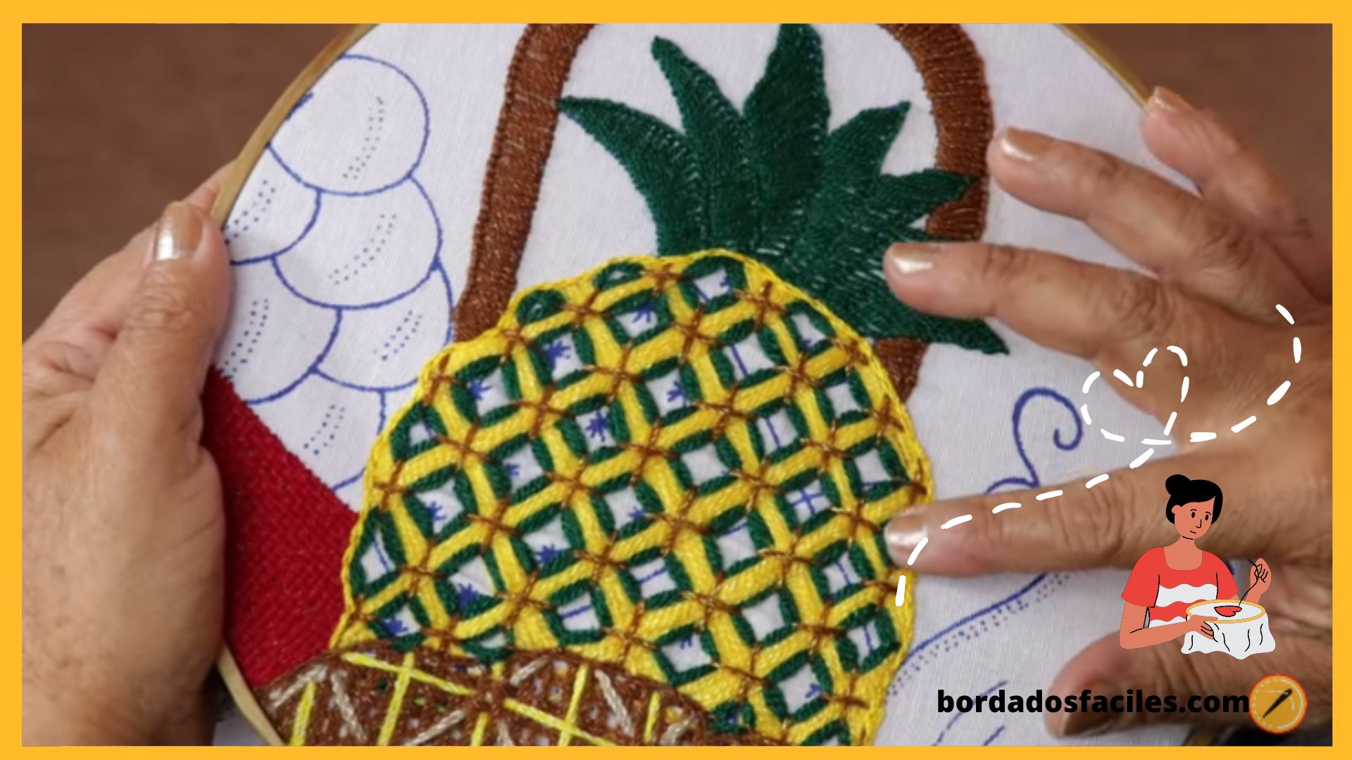 Bordado de piña - Bordados Fáciles